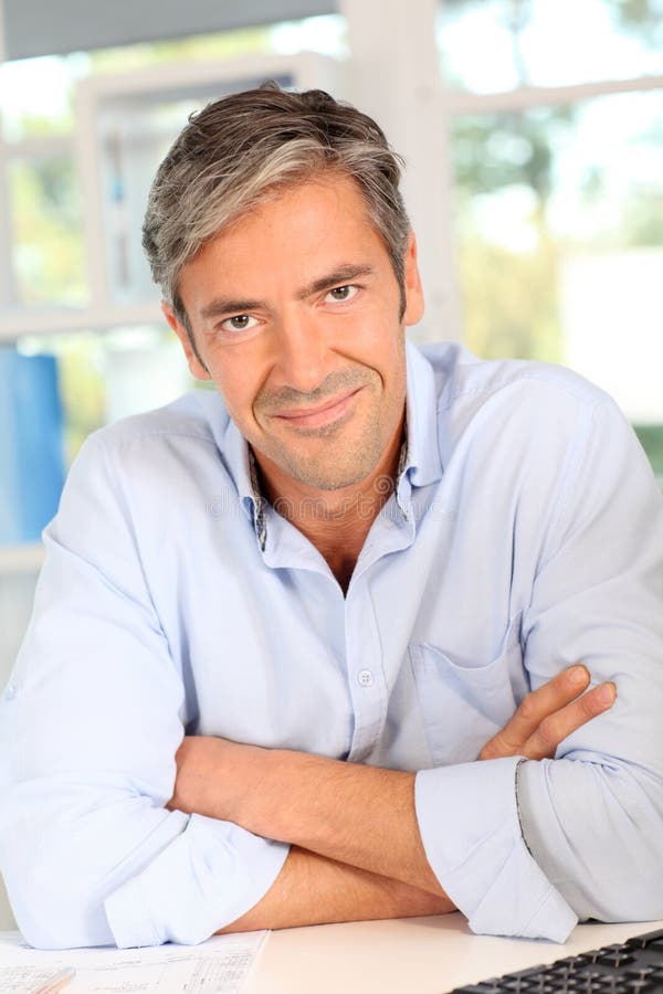 Middle-aged man s portrait stock image. Image of human - 21665059