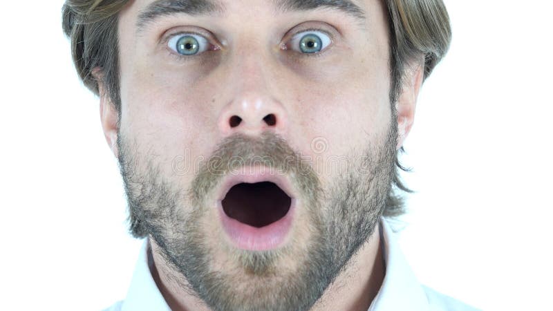 Middle Age Man in Shock, Face Close Up Stock Photo - Image of ...