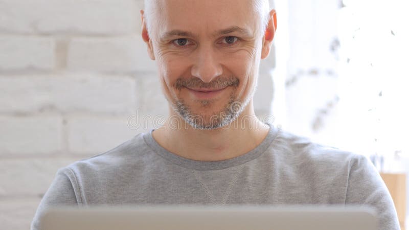 Middle Aged Man Smiling Toward Camera, Front View Stock Image - Image ... Middle Aged Man Smiling Toward Camera, Front View Stock Image - Image ...