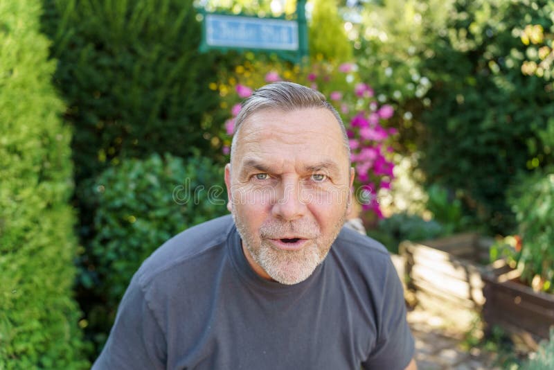 Middle Aged Man Speaking Staring Intently into the Camera Stock Image ...
