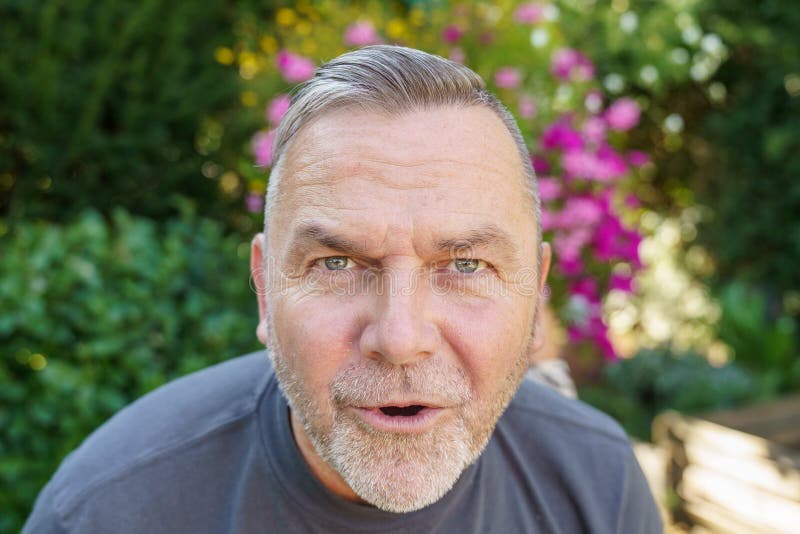 Middle Aged Man Speaking Staring Intently into the Camera Stock Image ...