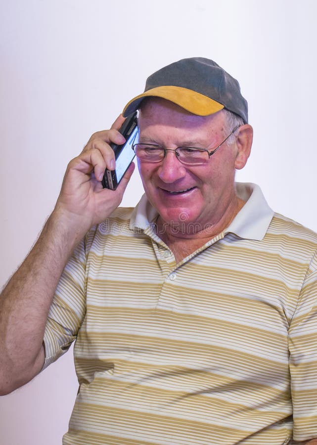 Middle-aged Man Talking on Mobile Phone. Stock Photo - Image of male ...