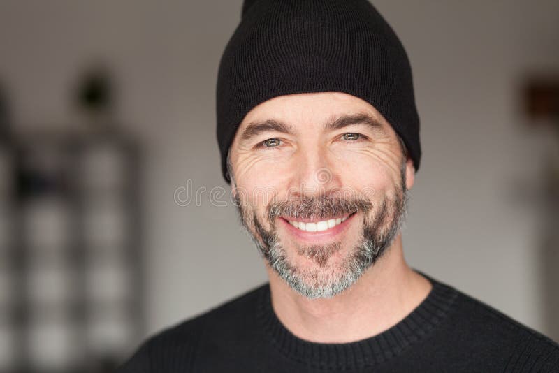 Middle Aged Man Wearing a Toque. Stock Photo - Image of happy ...