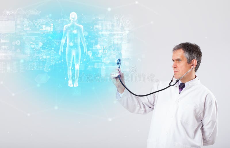 Professional Doctor with Full Body Map Concept Stock Photo - Image of ...