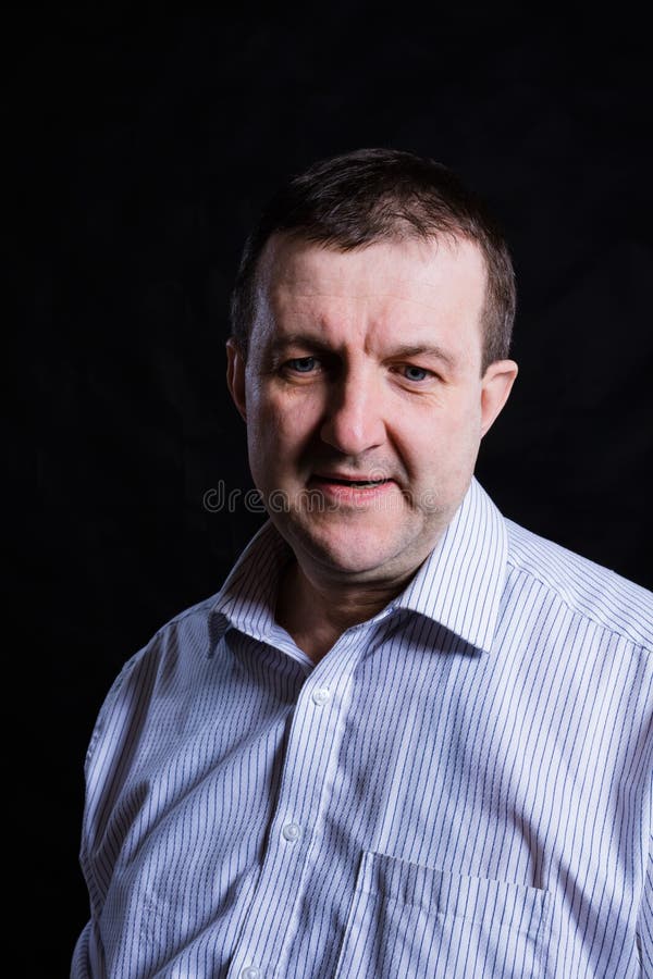 Middle Aged Solid Man Dressed in Shirt Studio Portrait Stock Image ...