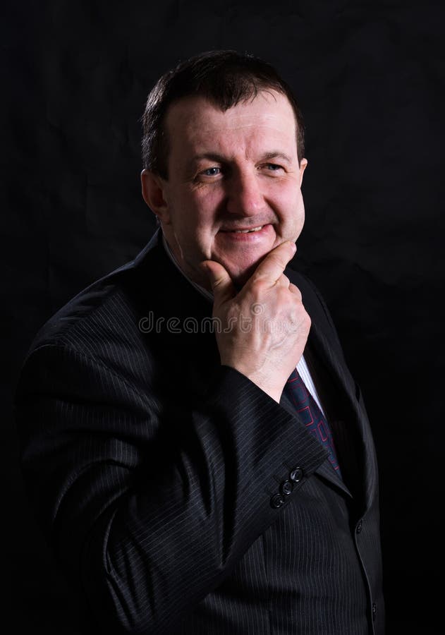 Middle Aged Solid Man Dressed in Suit Studio Portrait Stock Photo ...