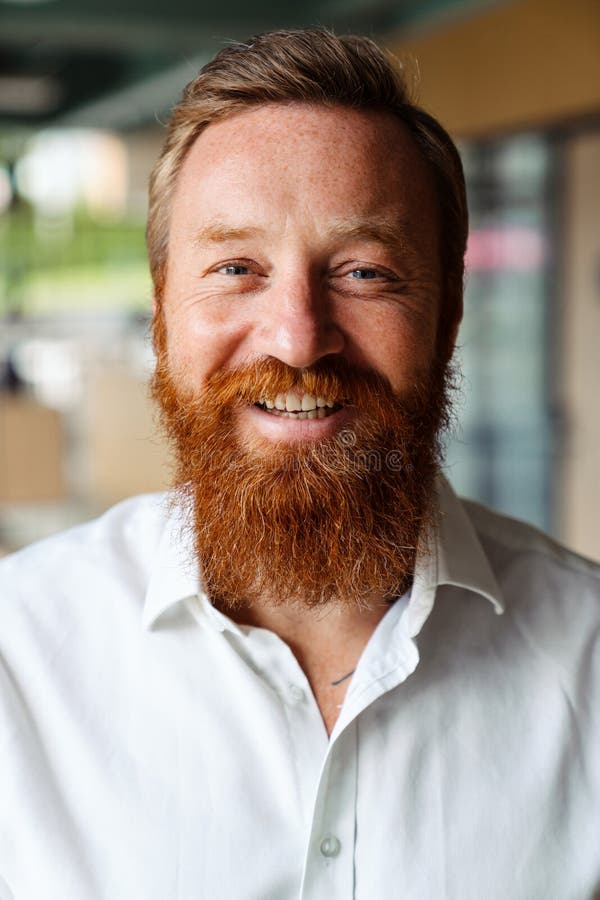 Middle-aged White Businessman in Formal Wear Working at Office Stock ...