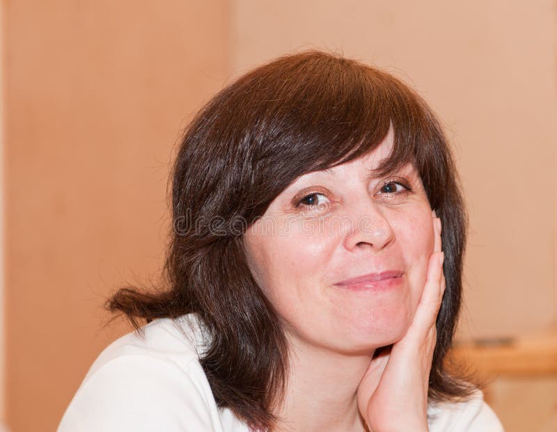 Middle-aged woman stock image. Image of happy, lady, looking - 19287971