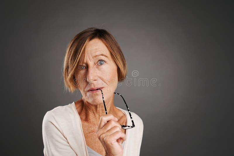Middle-aged woman stock photo. Image of glasses, look - 62174456