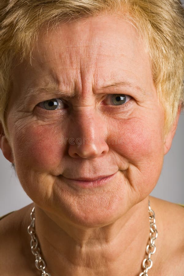 Middle-aged Woman with Quizzical Expression Stock Image - Image of ...