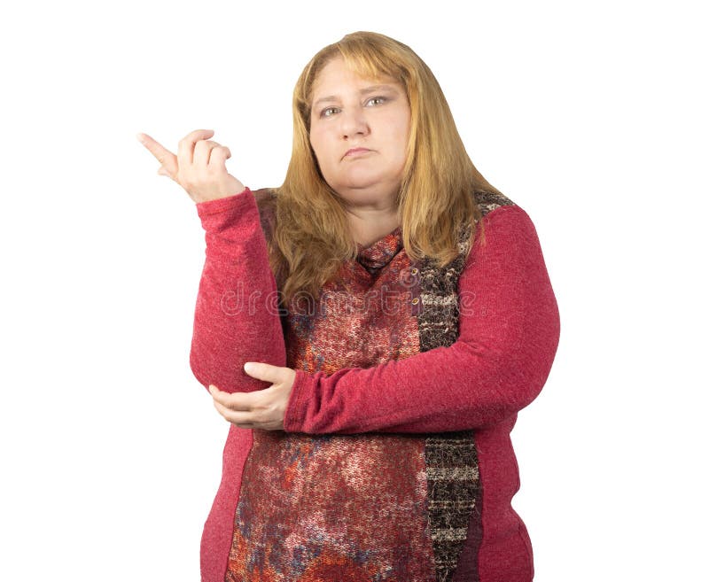 Confident Woman Gesturing with a Pointing Finger Stock Image - Image of ...
