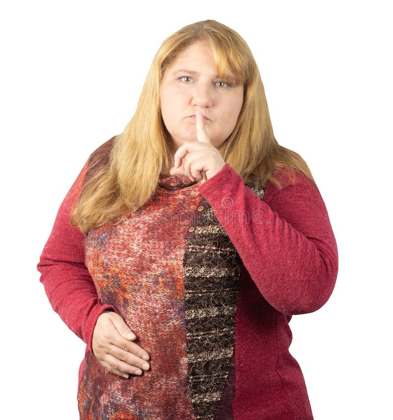 Serious Woman Gesturing Silence with Finger To Lips Stock Image - Image ...