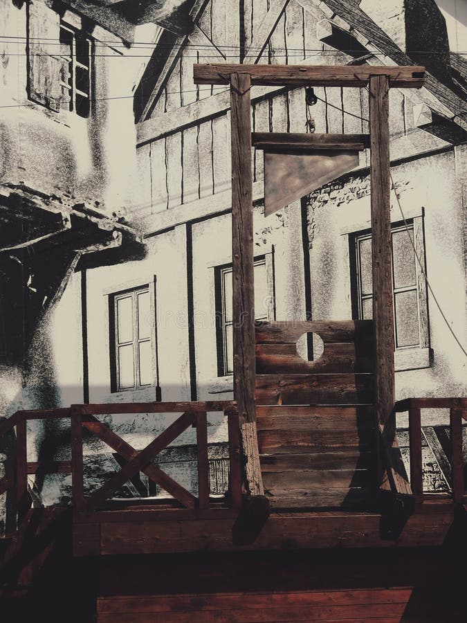 The Middle Ages guillotine stock photo. Image of architecture - 259056686