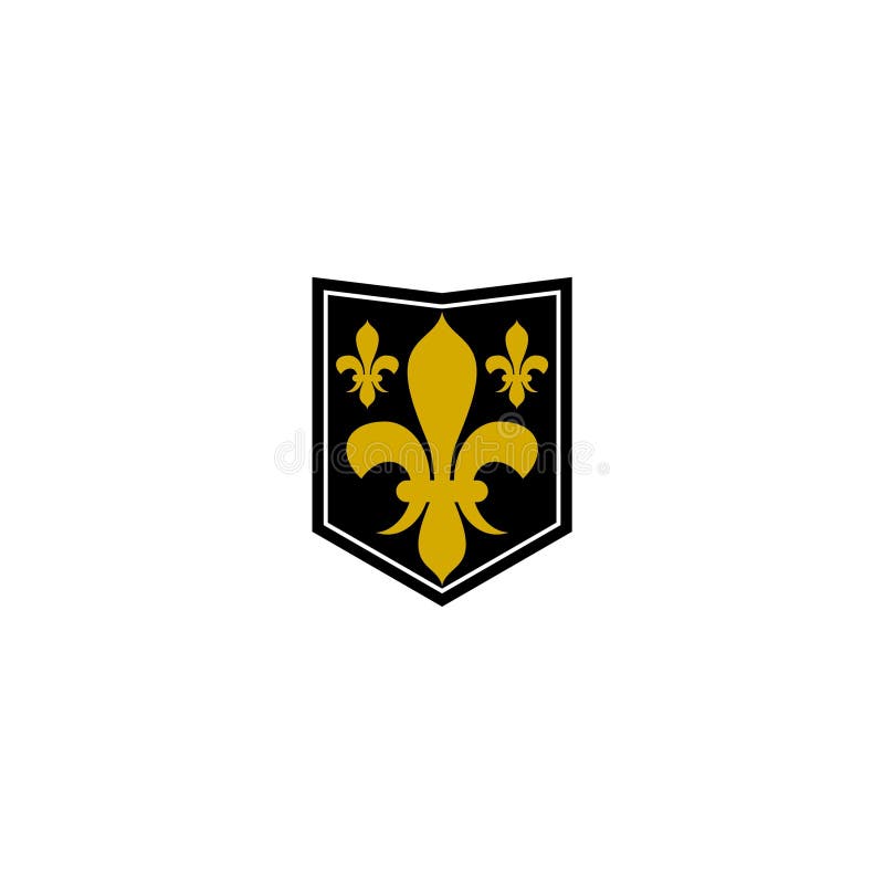 Middle Ages Heraldic Shield Icon on White Stock Vector - Illustration ...