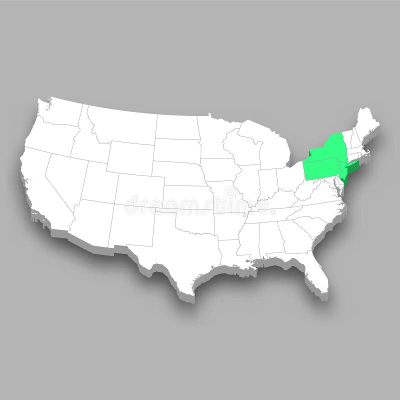 Middle Atlantic Division Location within United States Map Stock Vector ...