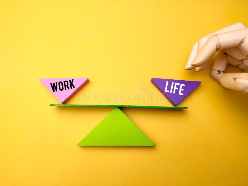 The Middle Balancing the Words WORK and LIFE Stock Photo - Image of ...