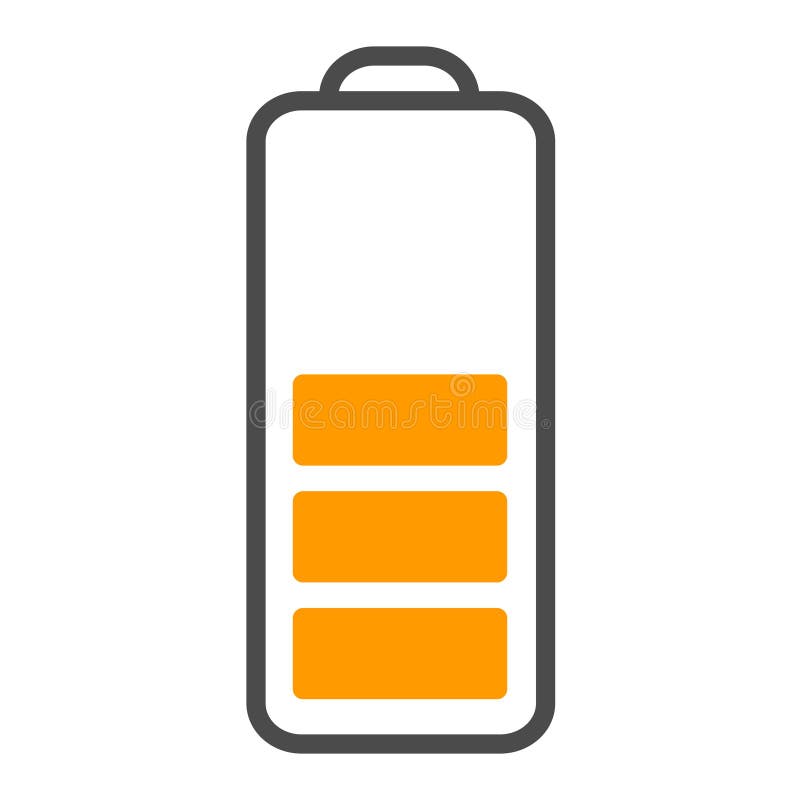 Middle Battery Vector Editable Stroke Icon. Pixel Perfect Stock ...