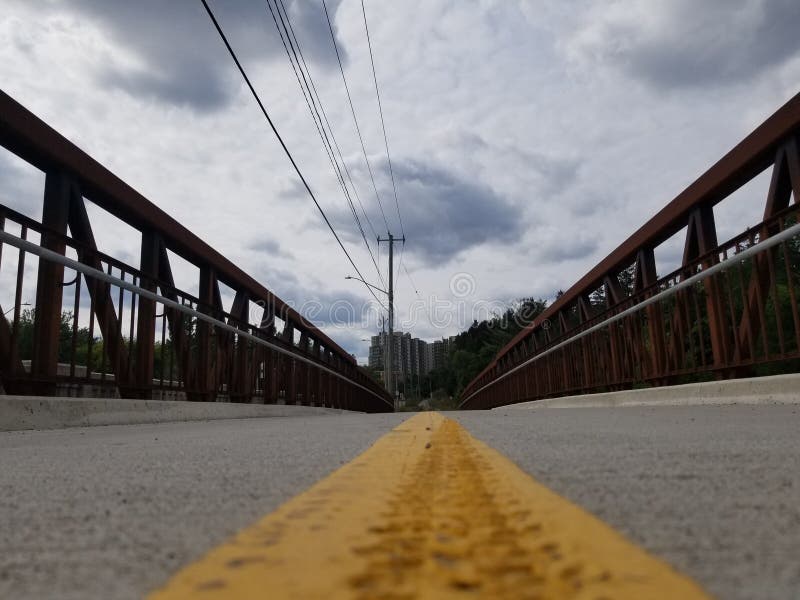 In the Middle of a Bridge stock image. Image of morning - 229047199