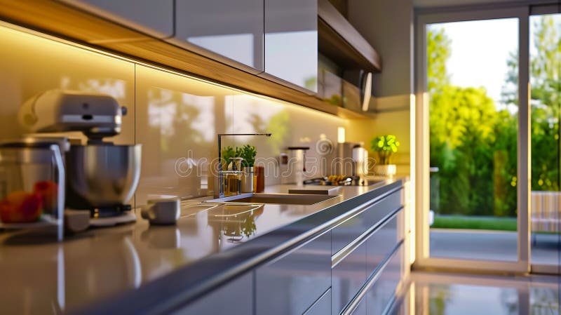 Middle Class Modern Kitchen Design in the Germany Stock Illustration ...