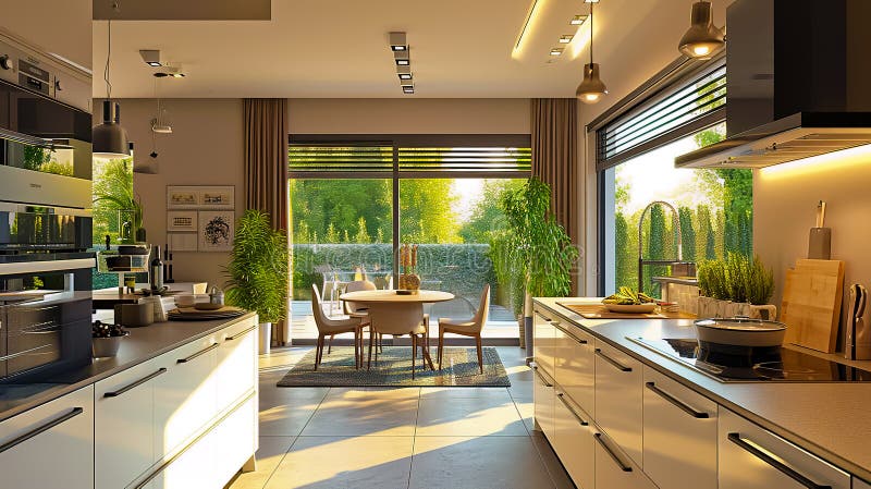 Middle Class Modern Kitchen Design in the Germany Stock Illustration ...