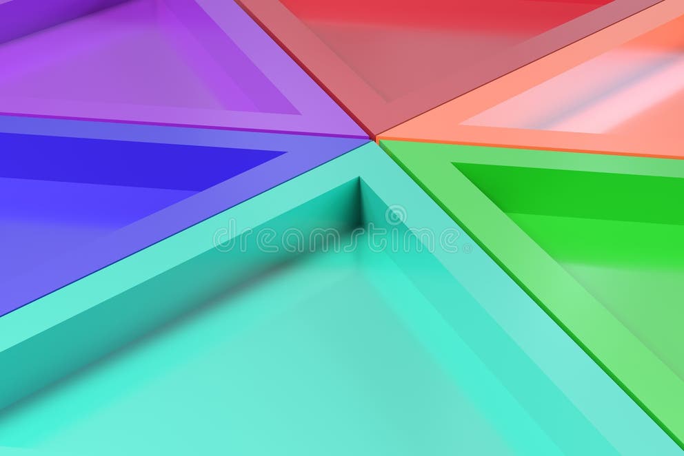 The Middle of Colorful Triangles Together Stock Illustration ...