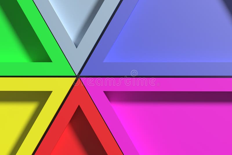 The Middle of Colorful Triangles Together Stock Illustration ...
