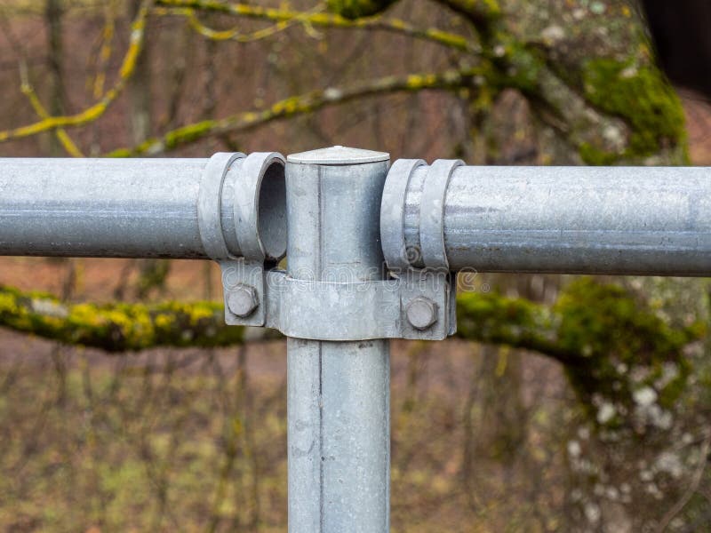 Middle Connection Element of the Pedestrian Barrier Stock Photo - Image ...