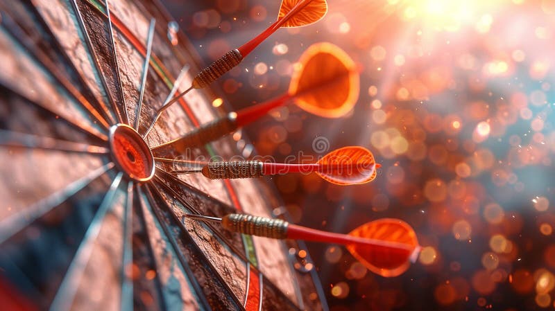 From the Middle of the Dart Swarm, Darts Fly Toward a Target. AI ...