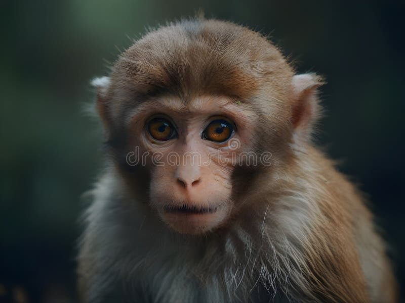 In the Middle of a Dense and Untouched Forest, a Monkey Stood Looking ...