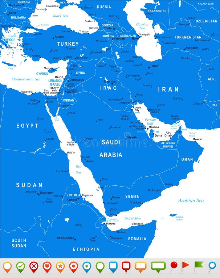 Navigation Map Middle East Stock Illustrations – 1,086 Navigation Map ...