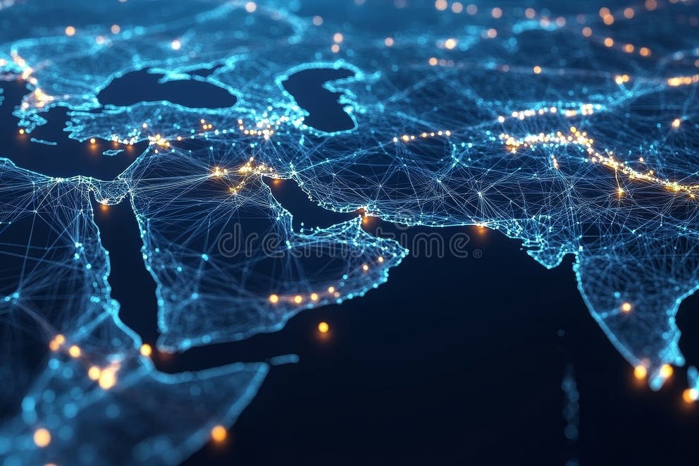 Middle East, Concept of Global Network. Stock Photo - Image of abstract ...