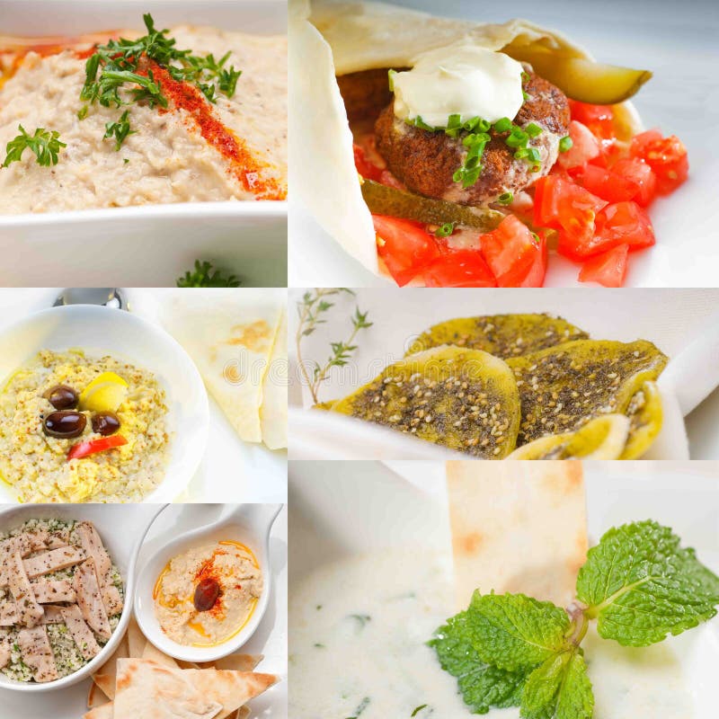 Middle east food collage stock photo. Image of ganoush - 56007086