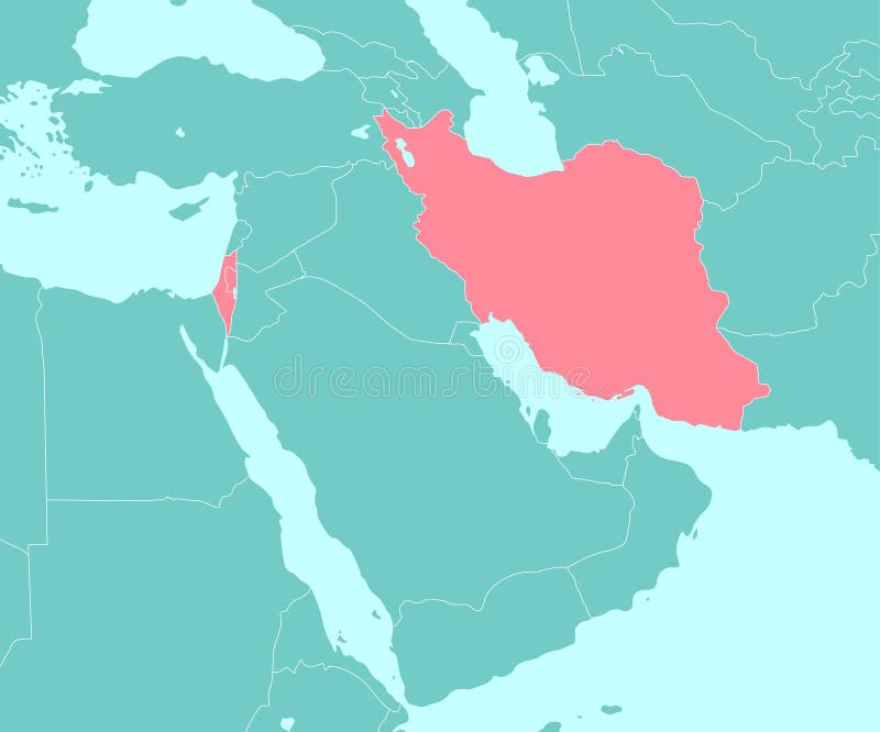 Middle East Map Illustration (Iran and Israel War) No Text Stock Vector ...