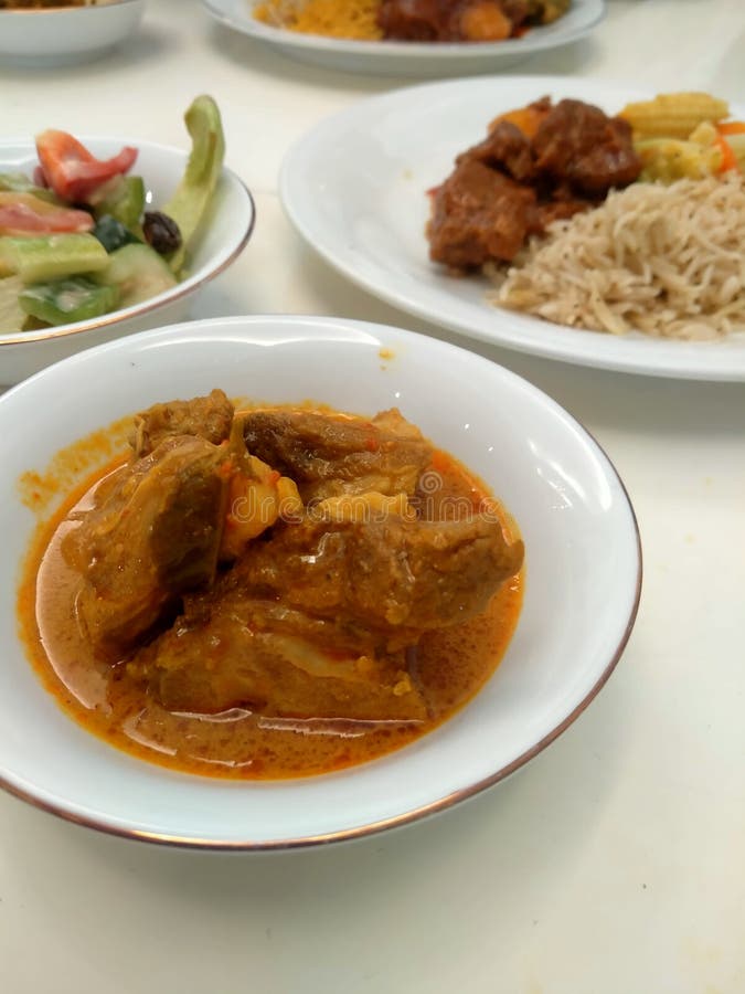 Middle East Meat Curry, Rice and Vegetables Stock Photo - Image of soup ...