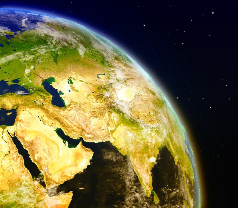 Middle East from space stock illustration. Illustration of saudi - 91154985