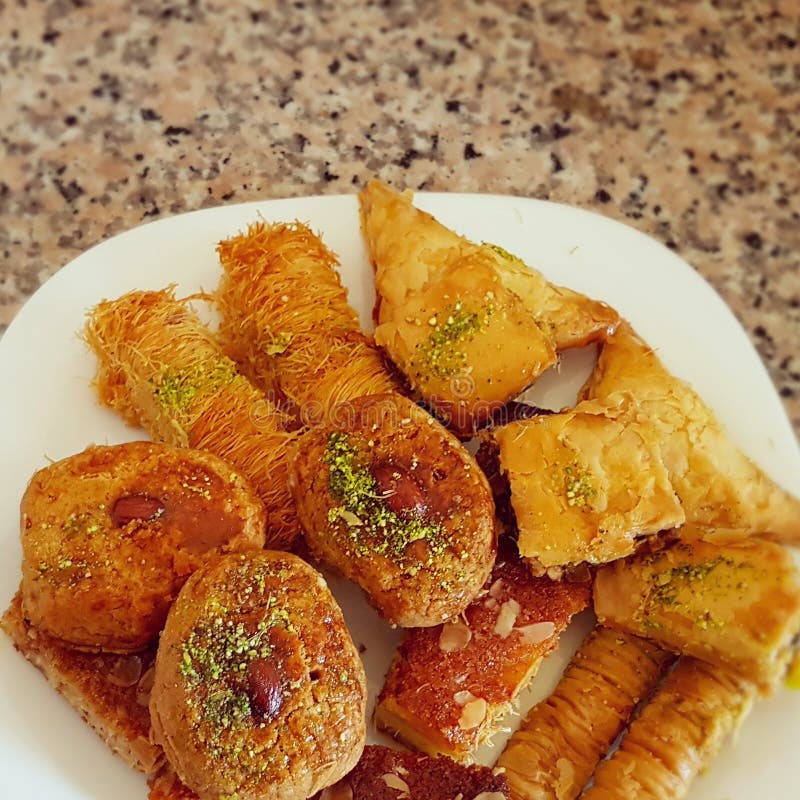 Middle east sweets stock photo. Image of fish, fruit - 232858588