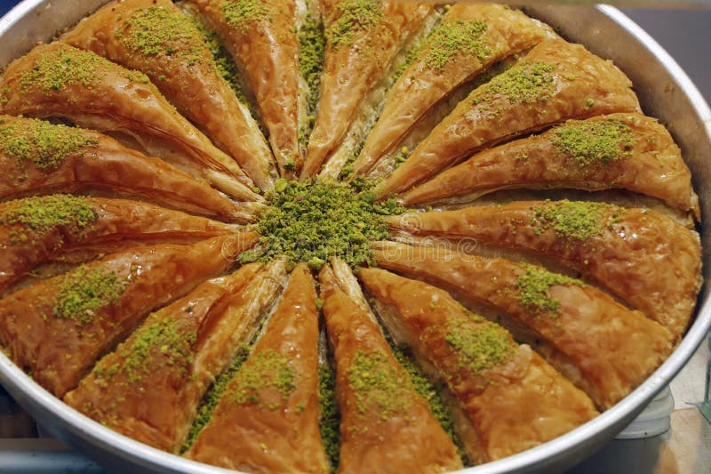 Middle Eastern Arabic Authentic Dessert Kunafa with Phyllo Pastry Stock ...