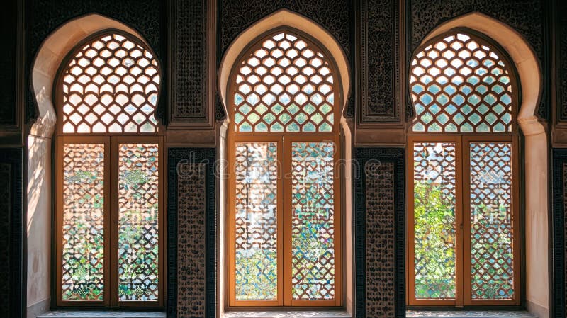 Middle Eastern Architecture with Intricate Window Designs Showcasing ...