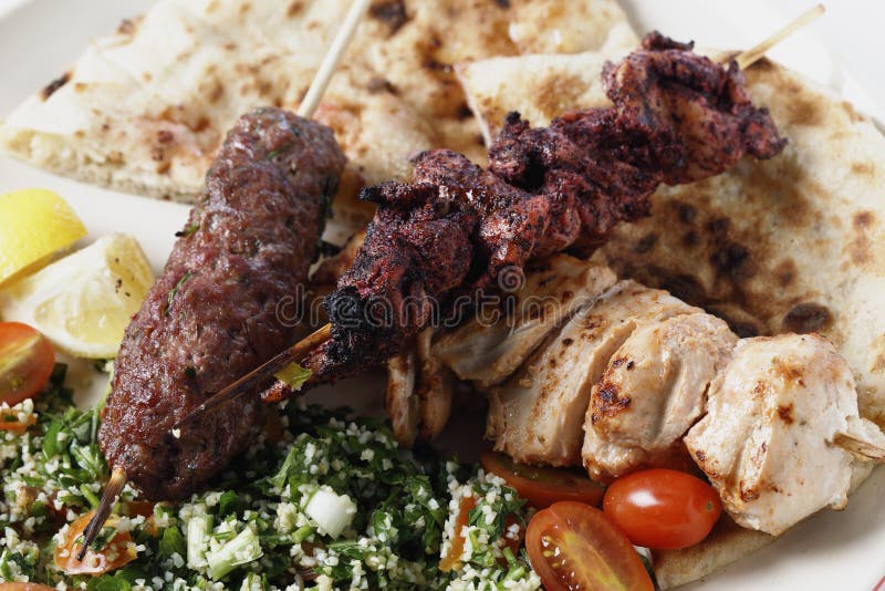 Middle Eastern Barbecue Meal Stock Photo - Image of plate, meat: 37961422