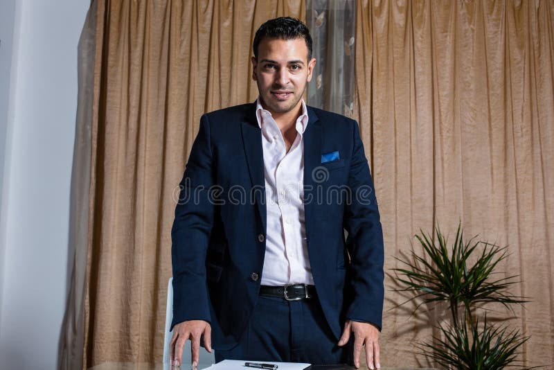 Middle Eastern Businessman in the Office Stock Photo - Image of ...