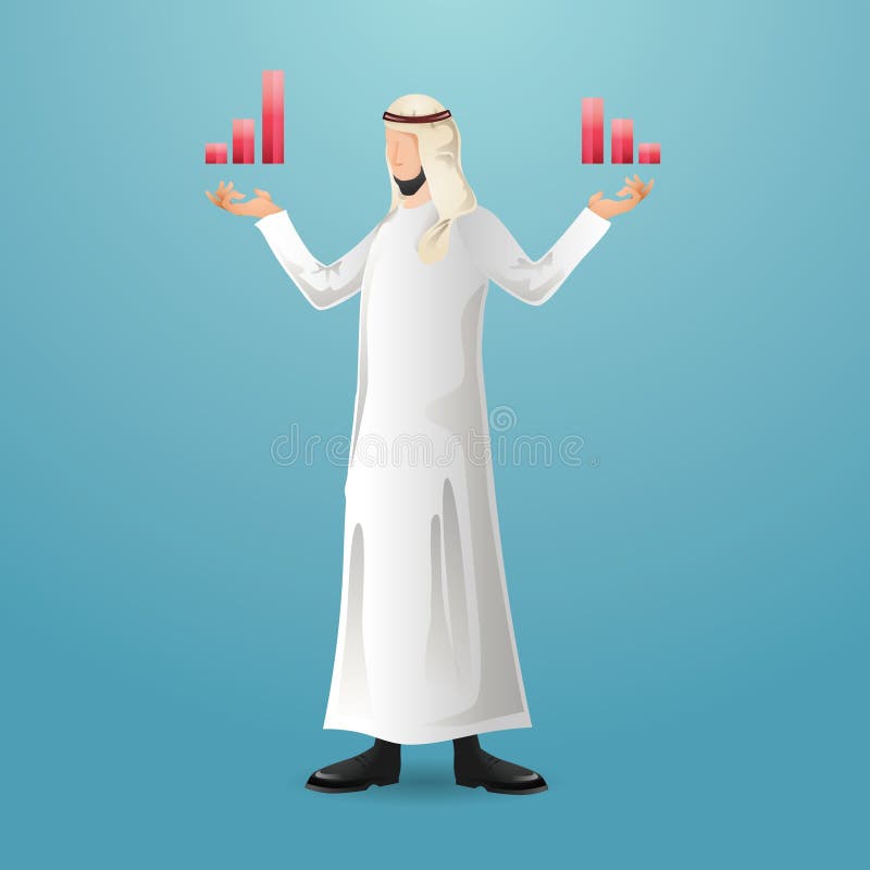Middle Eastern Businessman Presenting Business Analysis Report Graphs ...