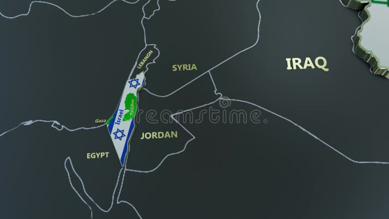Israel and IRan Map. Middle Eastern Countries Maps. Flag and Country ...