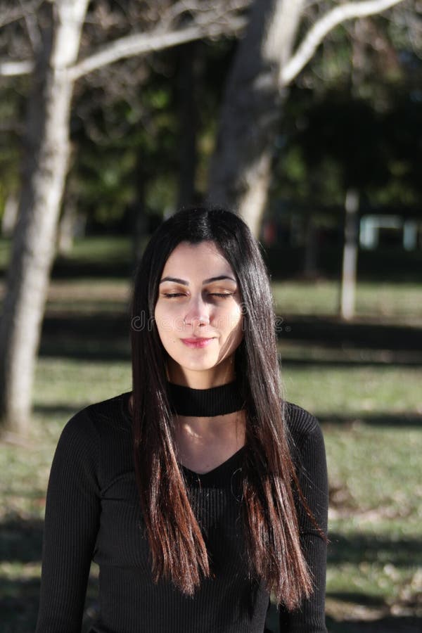 Middle Eastern Girl in a Park Stock Image - Image of fashion, iranian ...