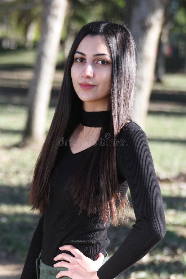 Middle Eastern Girl in a Park Stock Image - Image of middle, elaves ...