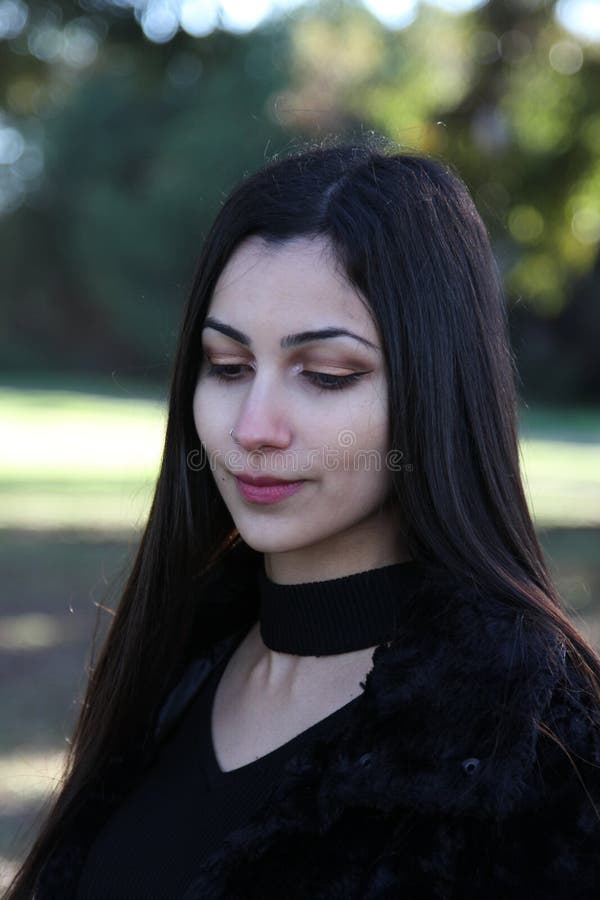 Middle Eastern Girl in a Park Stock Photo - Image of arab, middle ...