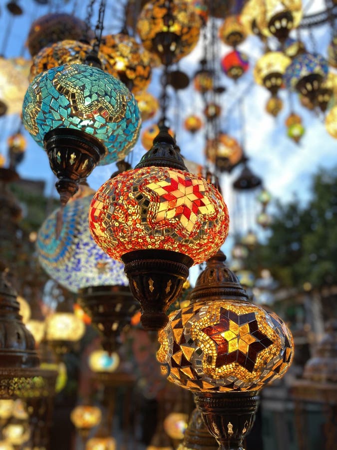 Middle eastern lamps stock photo. Image of blue, lamps - 218173536