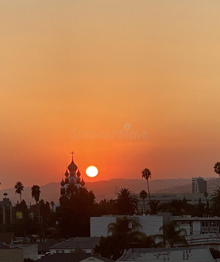 Middle Eastern Looking Scene with Sun Stock Image - Image of view, city ...