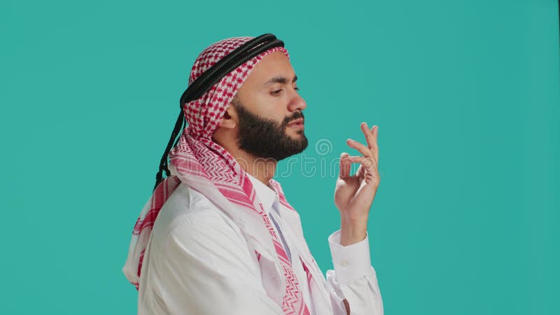 Middle Eastern Man Being Puzzled Stock Footage - Video of studio ...