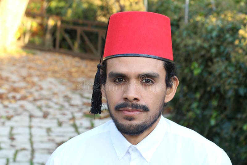 Middle Eastern Man Wearing Classic Fez Hat Stock Image - Image of ...
