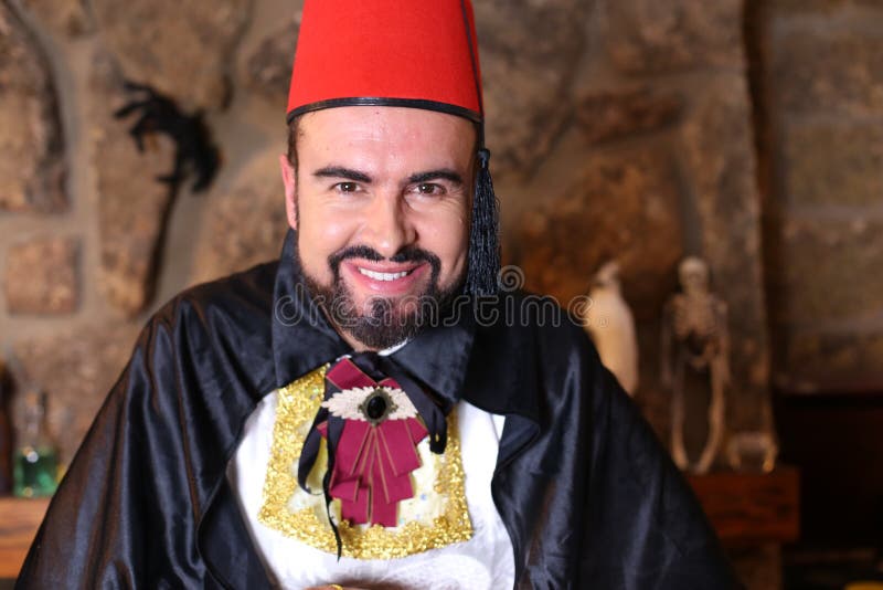 Middle Eastern Man Wearing Classic Fez Hat Stock Image - Image of ...